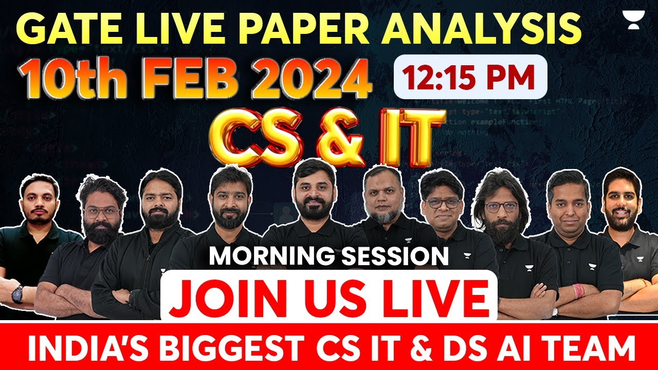 GATE 2024 | Live Detailed Paper Analysis | CS & IT - YouTube