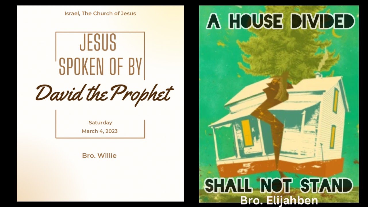 JESUS SPOKEN OF BY DAVID THE PROPHET/A HOUSE DIVIDED SHALL NOT STAND ...