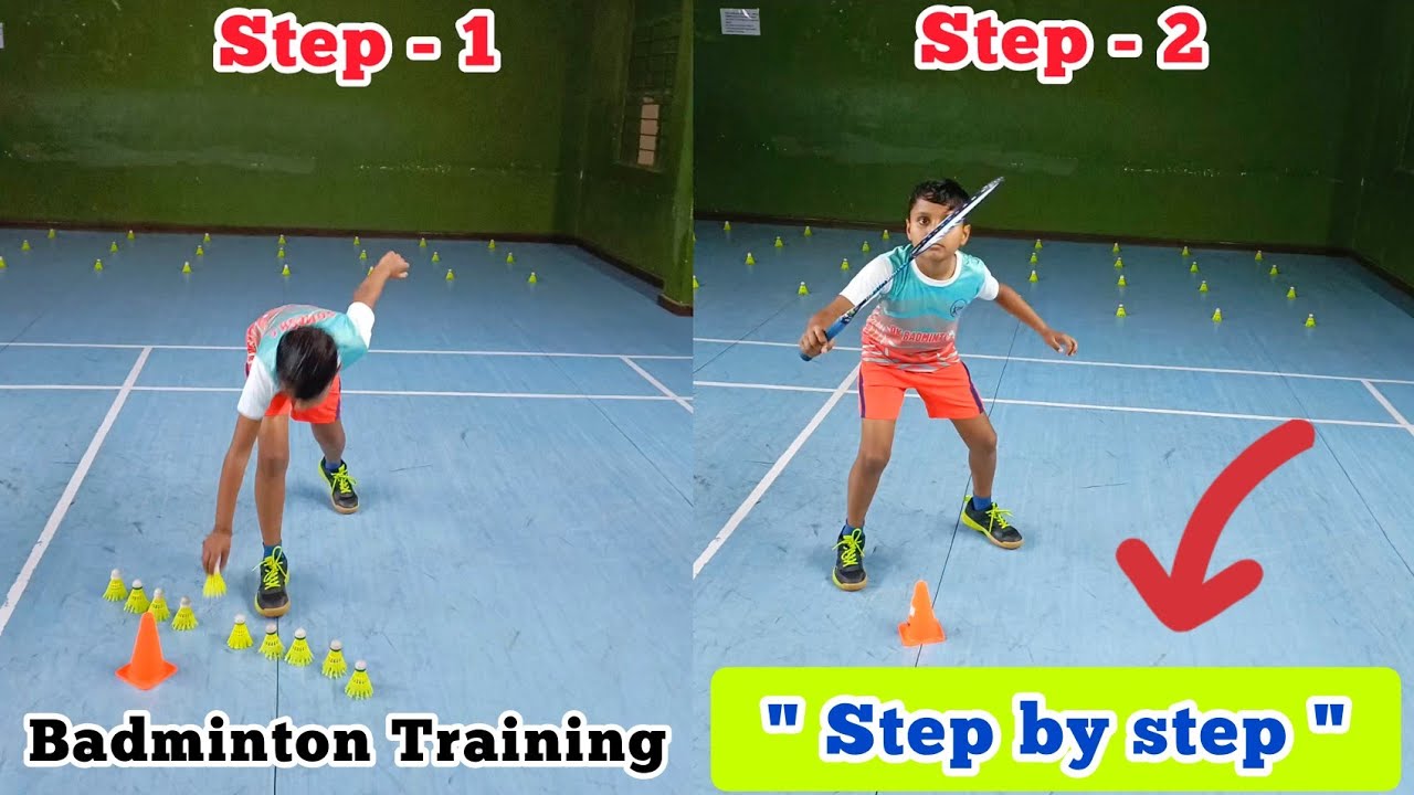 " Step By Step " Badminton Training 🔴 Overhead 🔴 Beginners Badminton ...