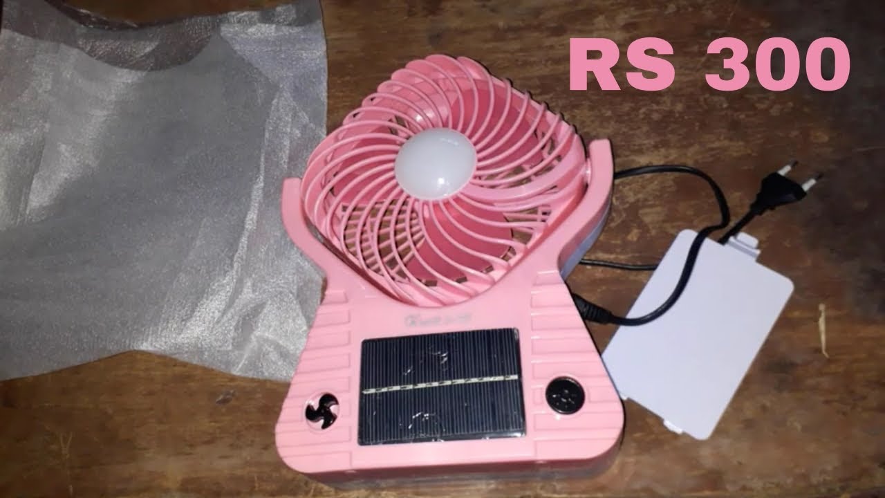 Rechargeable Fan with Power Bank and LED Light Review And Unboxing ...