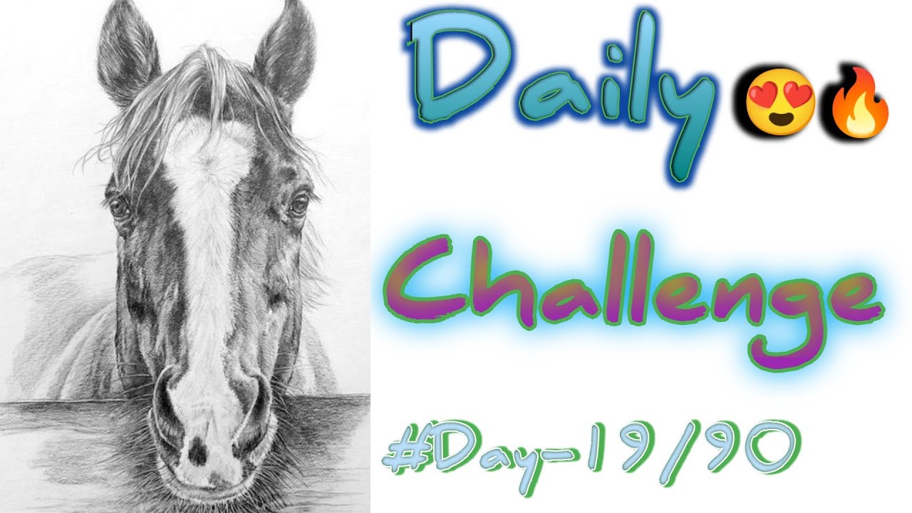 Drawing of horse|without blend|90 Days Drawing Challenge 😱😱|Everyday ...