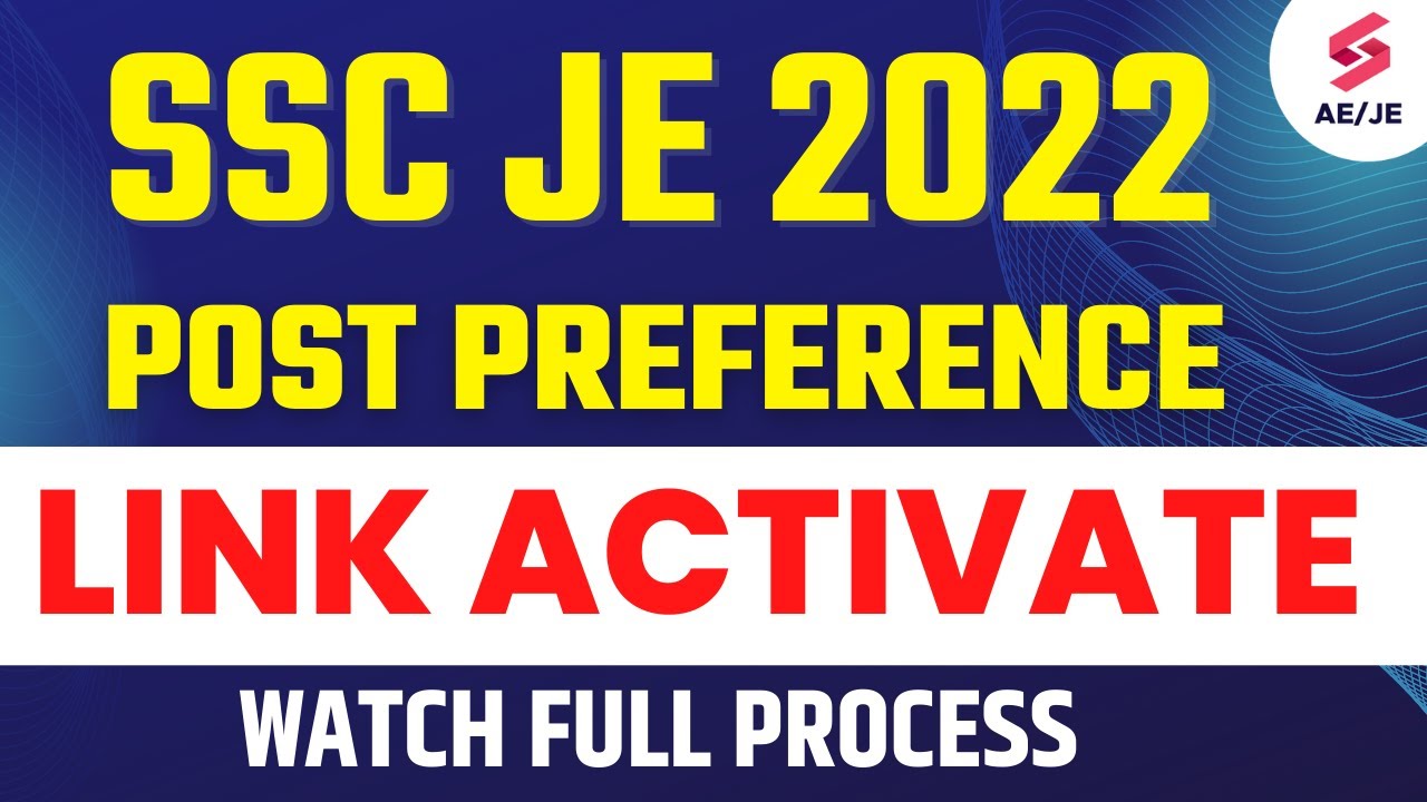 SSC JE POST PREFERENCE FOR CIVIL | Link Activate | SSC JE POST ...