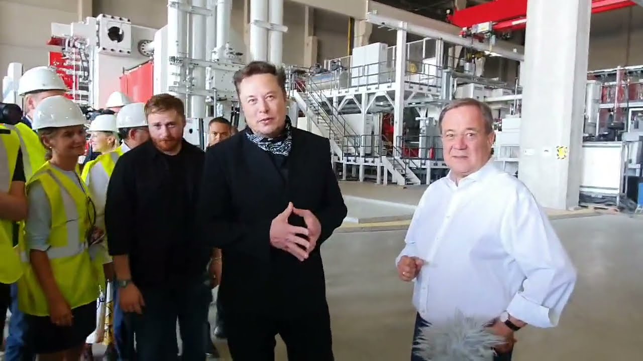 Elon Musk visits Gigafactory Berlin-Brandenburg in Germany with Armin ...