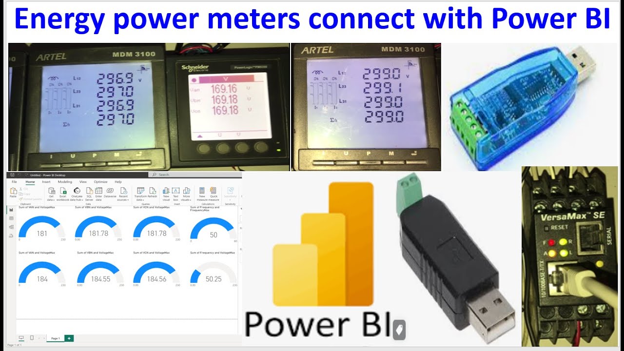 Energy power meter link data with Microsoft Power BI dashboard very ...