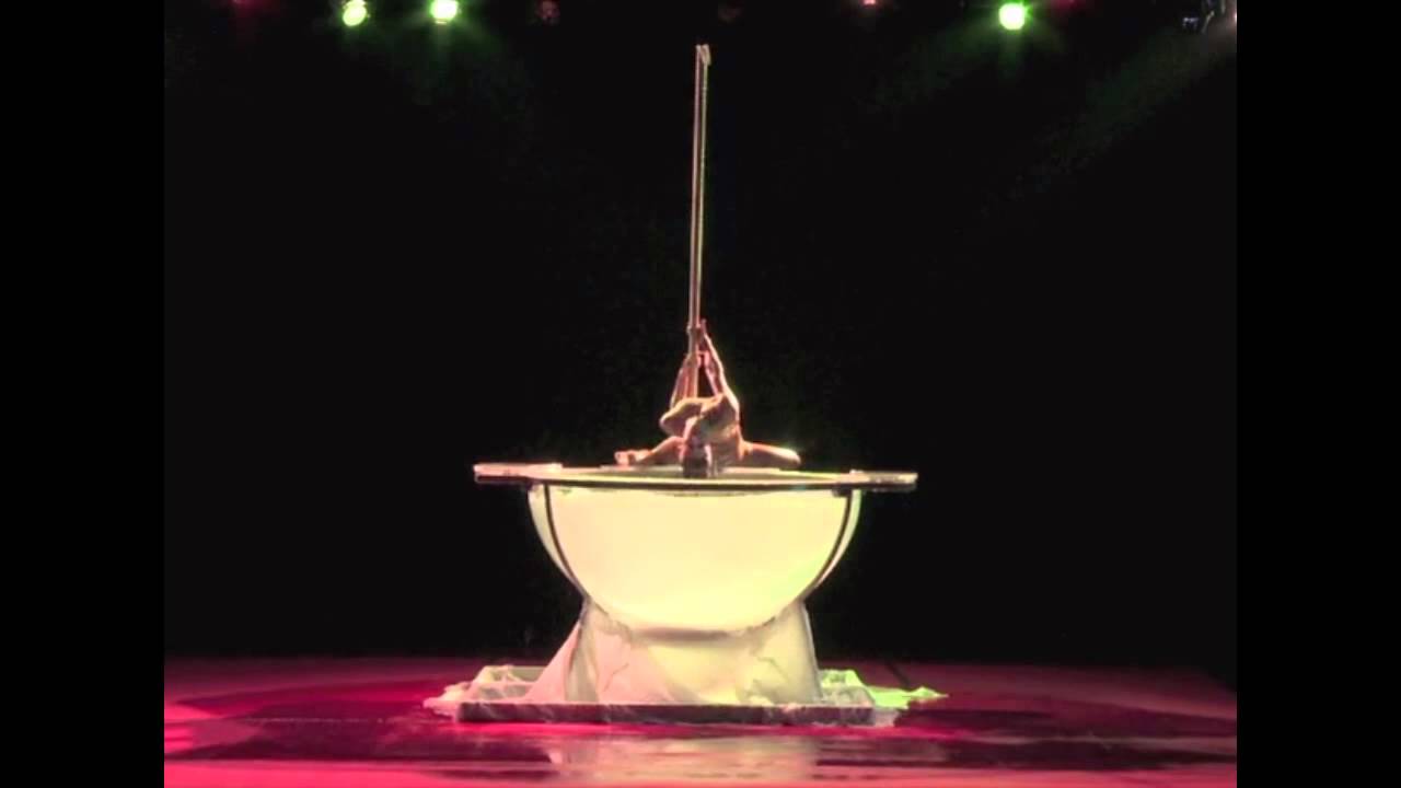 Water bowl and pole act - YouTube