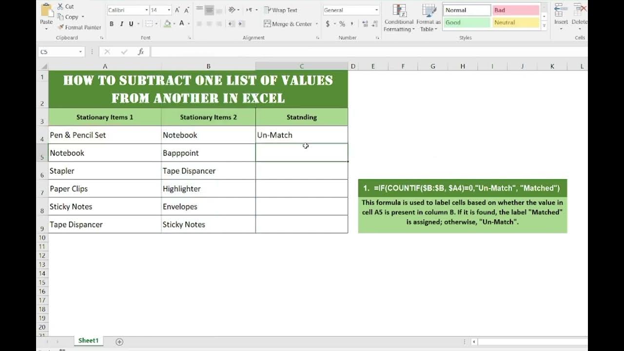 12 List Subtraction Excel Excelformulas Exceltutorial Exceltips Youtube