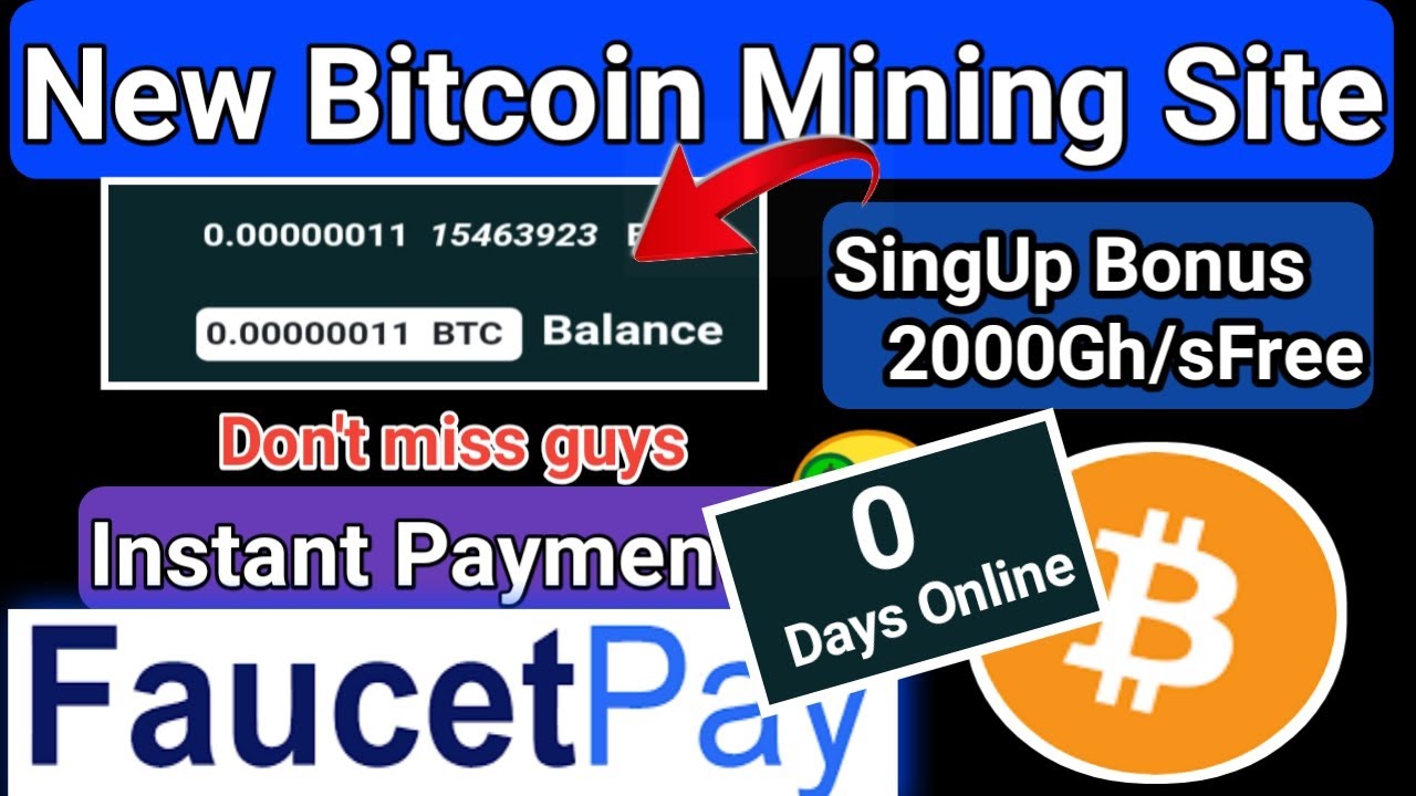 Free Bitcoin Mining Site || SingUp Bonus 2000 Ghs Free || Best Bitcoin ...