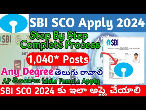 SBI SCO Apply Online 2024 Telugu|SBI Specialist Cadre Officers 2024 ...