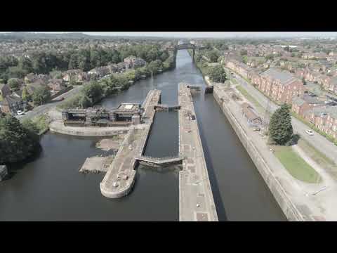 Latchford Locks Warrington aerial footage - YouTube