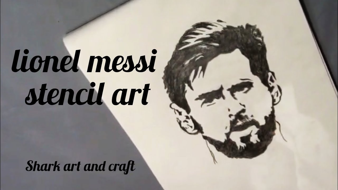 lionel messi stencil art / easy drawing /Shark art and craft - YouTube