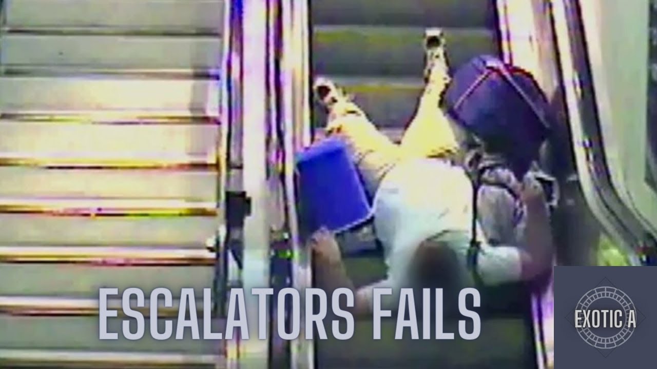 People Falling Down Escalators - YouTube