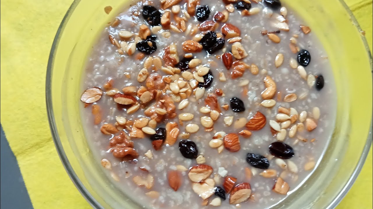 instant way to make healthy and tasty oats with dry fruits - YouTube