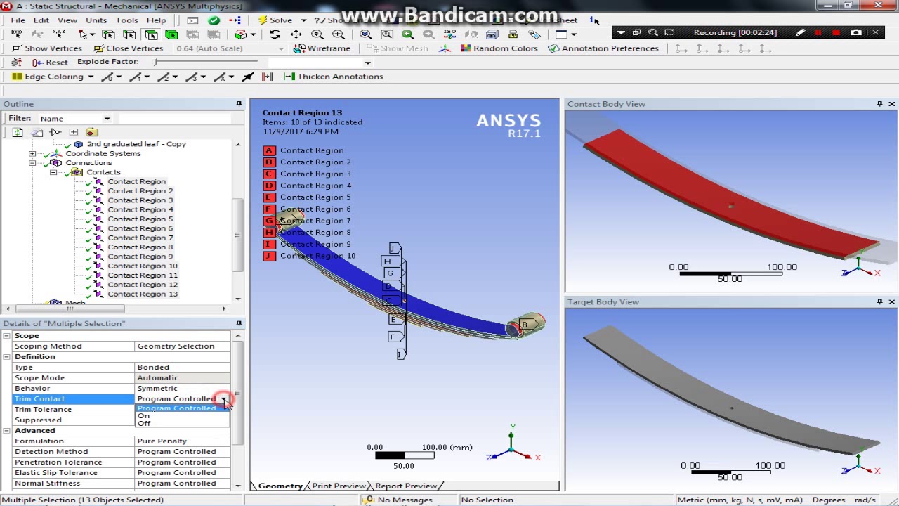 Leaf Spring Simulation in ANSYS Workbench 17.1 - YouTube