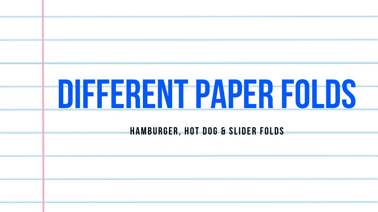 Science Notebook-How To Do Paper Folds - YouTube