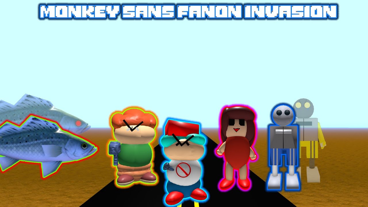 Monkey Sans Fanon Invasion - Killer Monkey Fish, Nega Monkey Sans + New ...