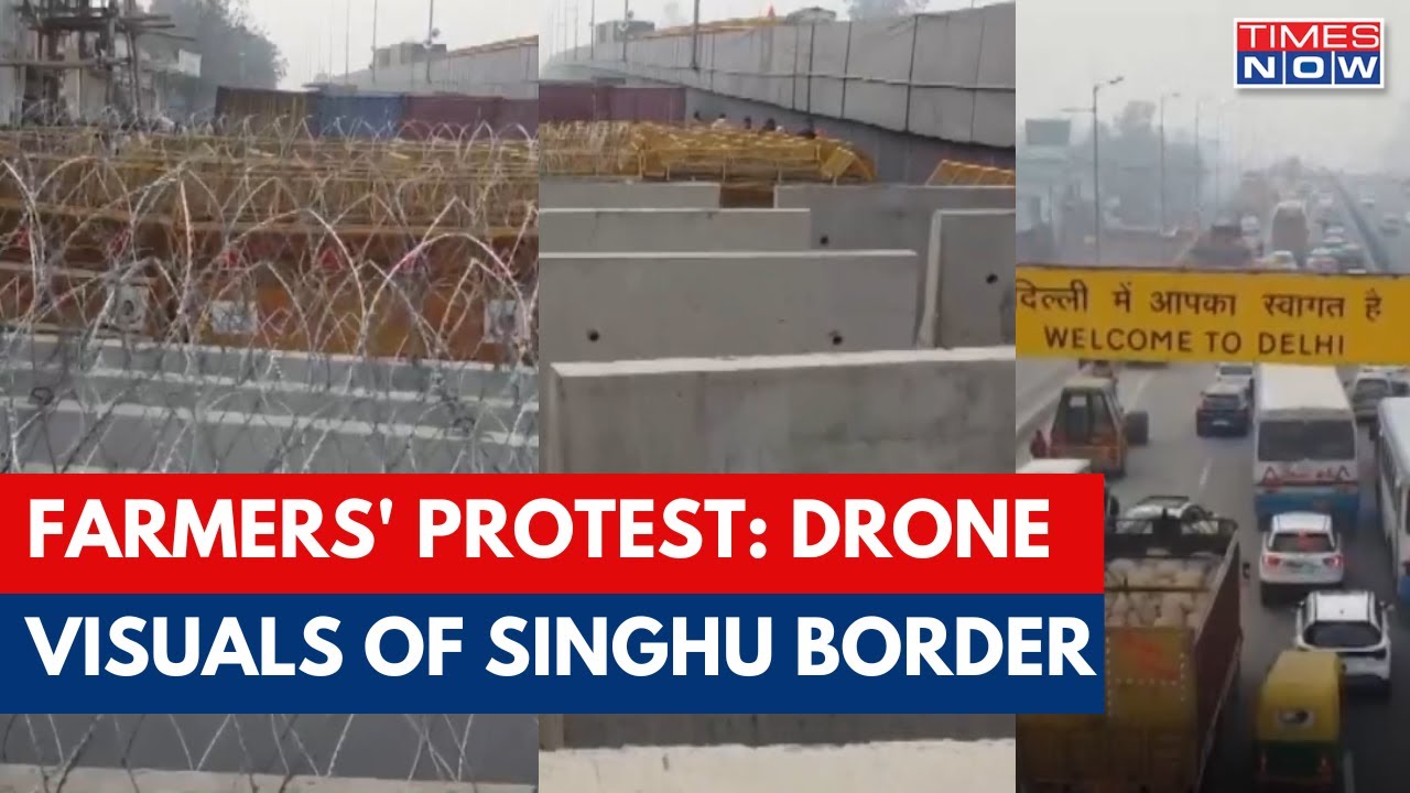 Farmers Protest: Drone Visual From Singhu Borders Amid Farmers' Protest ...
