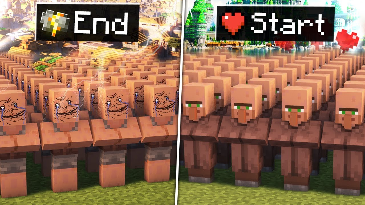 I survived 100 days in villager civilization in Minecraft - YouTube