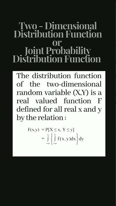 Joint Probability Distribution Function | Two - Dimensional ...