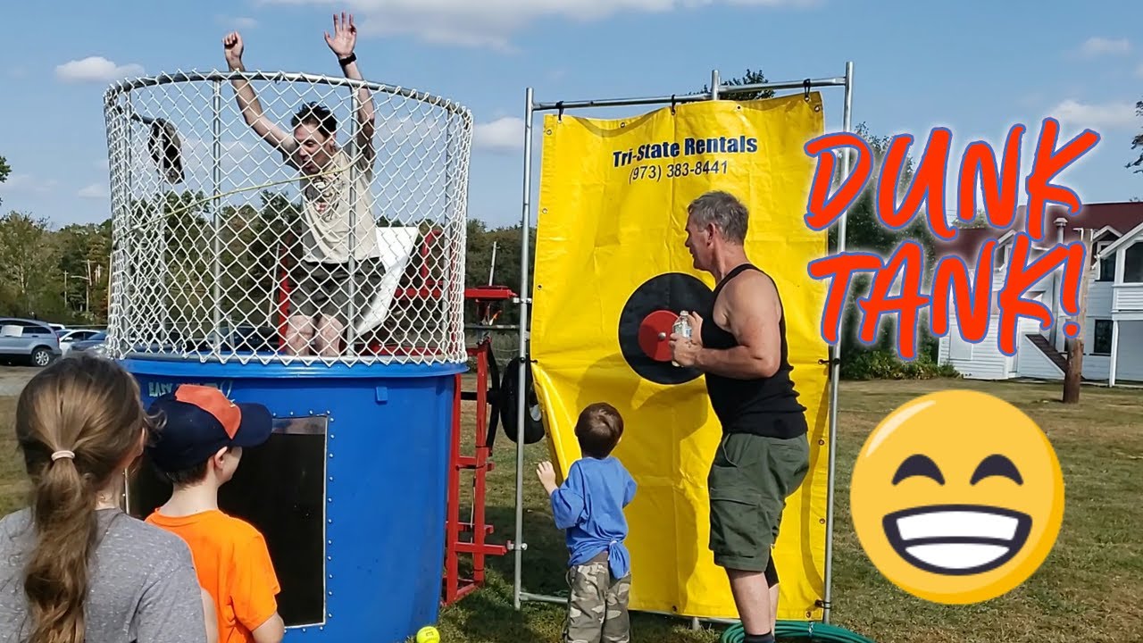 FunDad gets in DUNK TANK and his own kids dunk him after he gave them ...