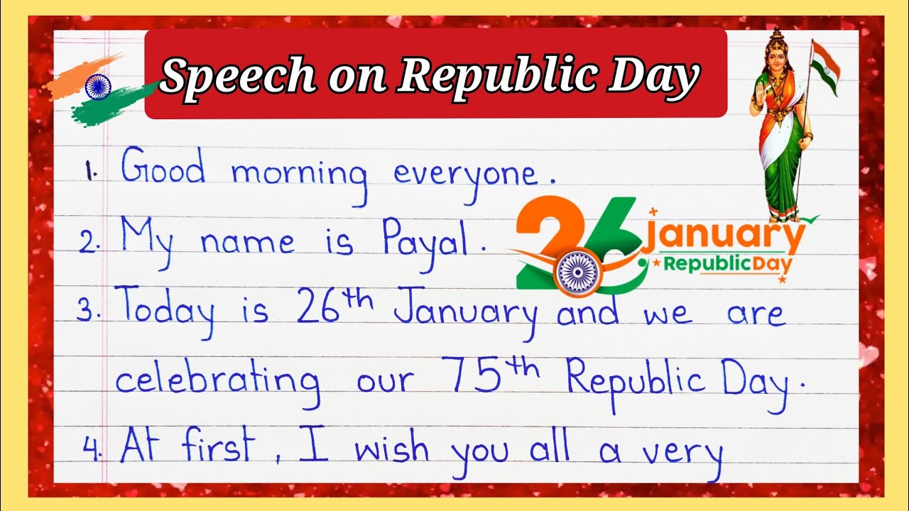 Republic Day Speech in English 2024 || 10 Lines Speech On Republic Day ...