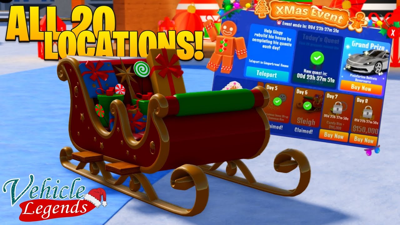 *ALL 20 PRESENTS LOCATIONS* In Vehicle Legends! (Day 6) - YouTube
