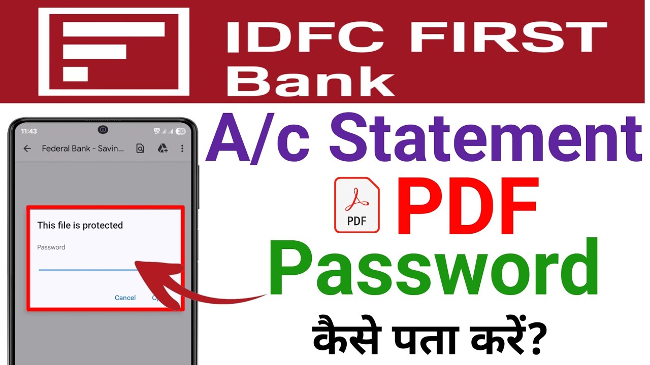 Idfc first bank account statement pdf password kaise pata kare | how to ...