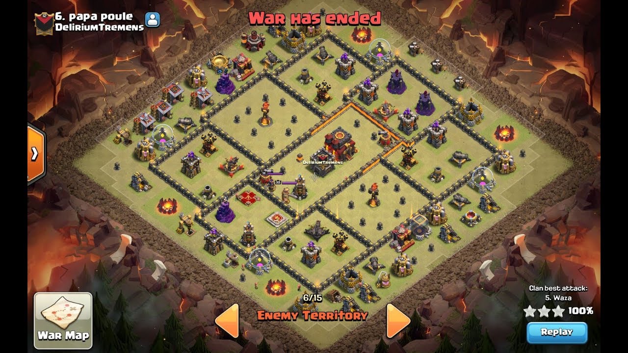Tristar TH10 vs TH10 war base inferno island - YouTube