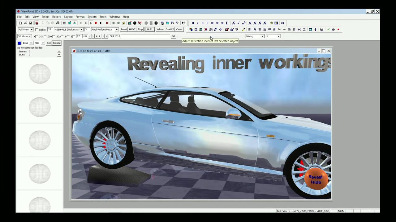 Dynamic sectioning a car model with environmental mapping - YouTube