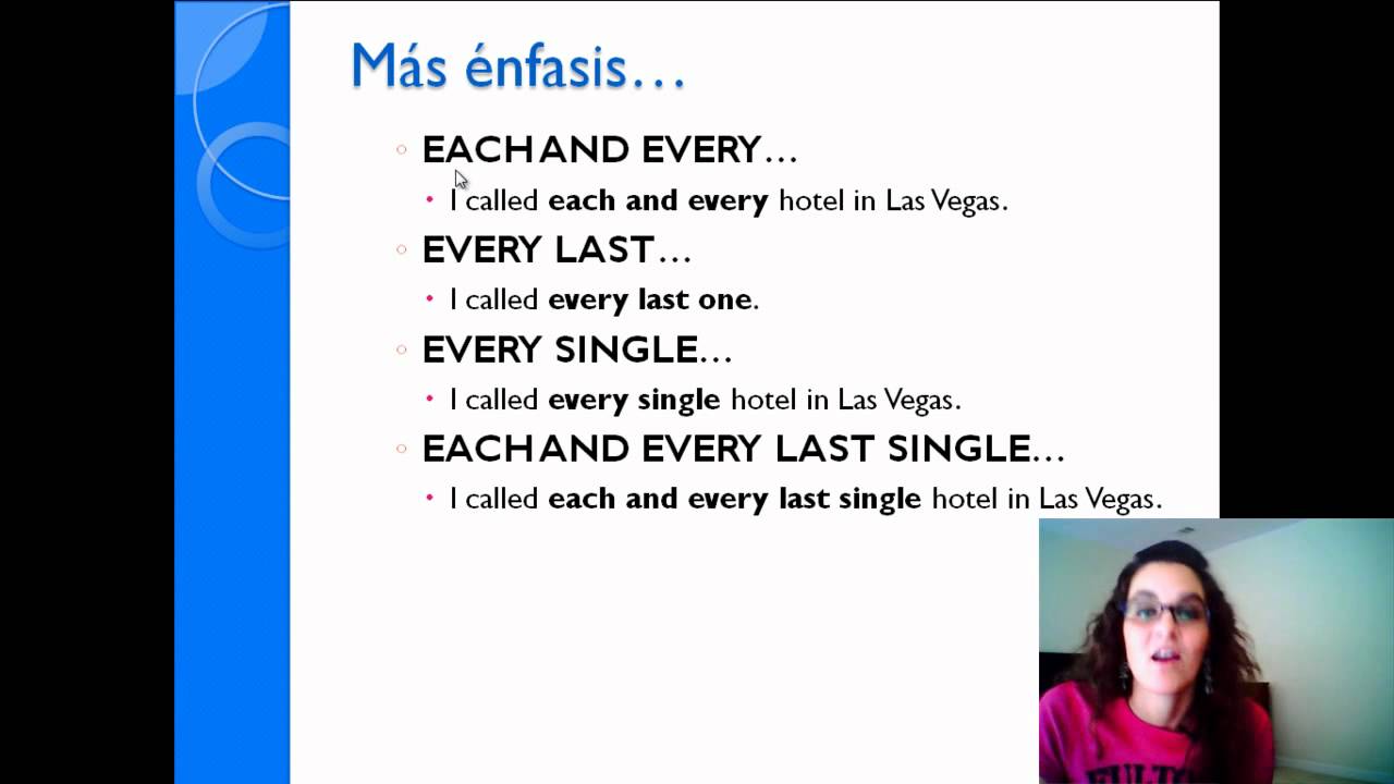 La Diferencia Entre Each y Every (cada) En Inglés - YouTube