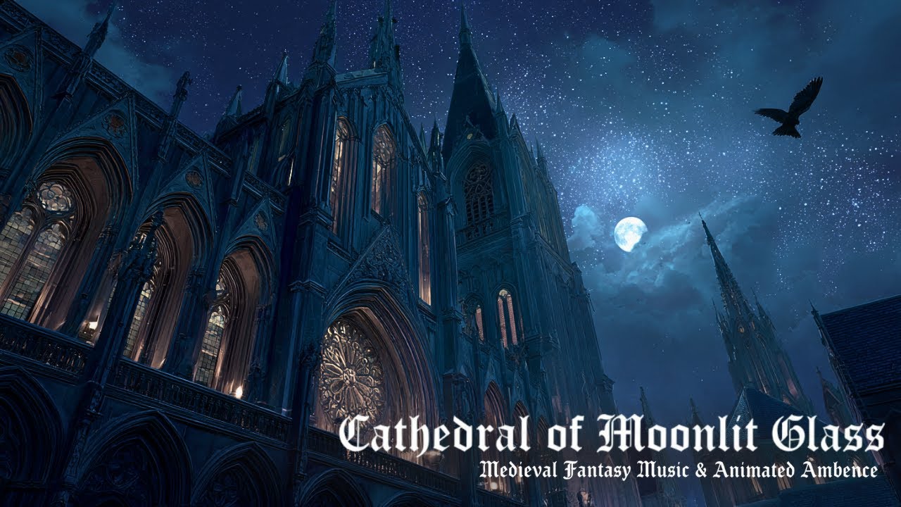 Cathedral of Moonlit Glass | Medieval Fantasy Music & Animated Ambience ...