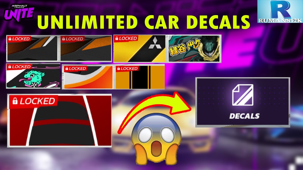 GET FREE UNLIMITED CAR DECALS ASPHALT UNITE LEGENDS - YouTube