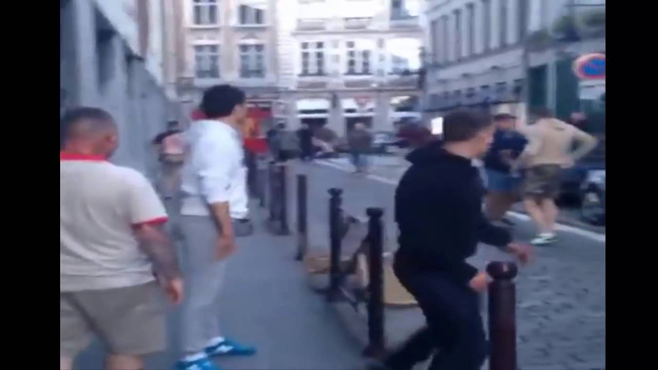 New Fight between Hooligans English and Russian Hooligans Lille EURO ...