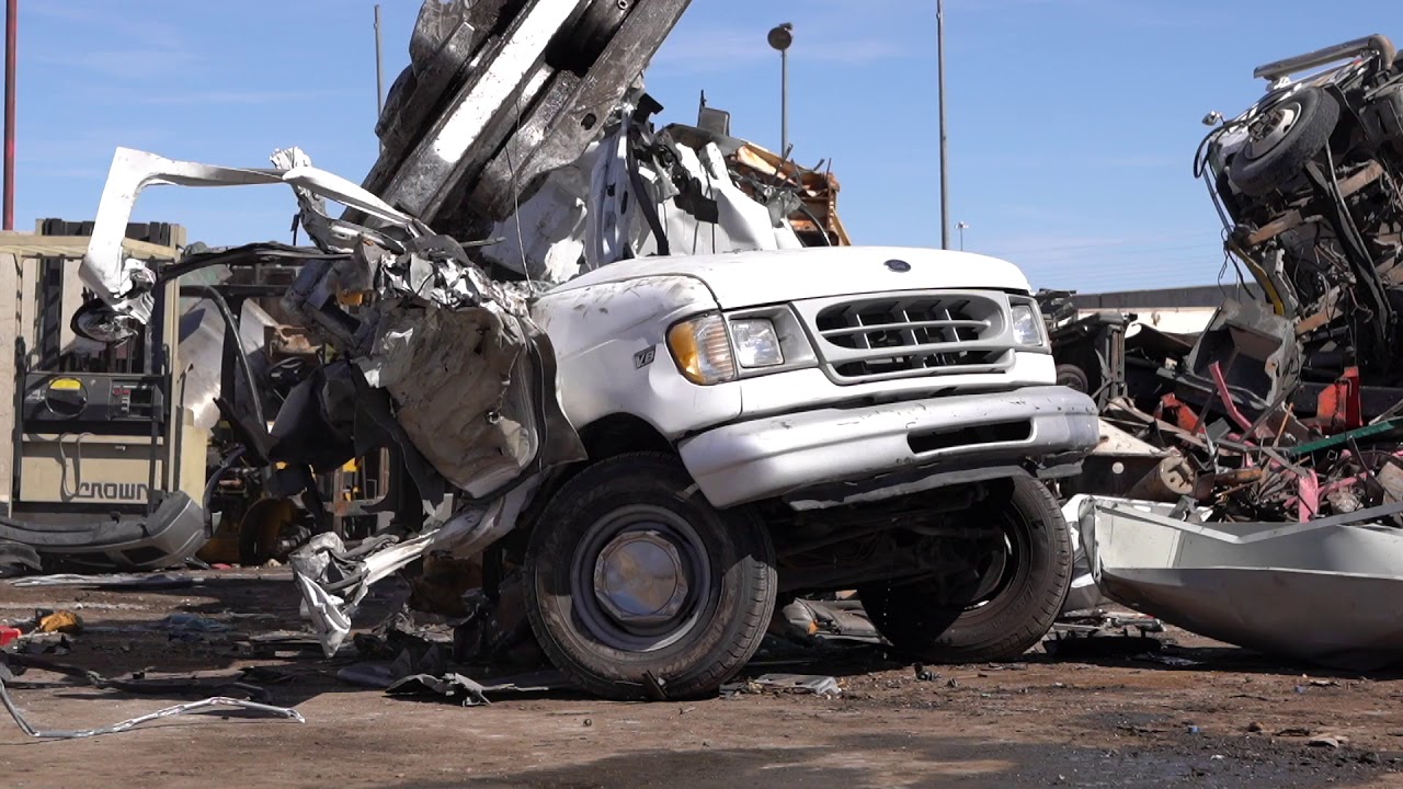 Crushing Crime! LVMPD Smashes Fuel Theft Vans - YouTube