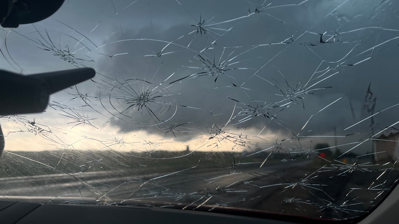 Hail DESTROYS Storm Chaser Windshield! - YouTube