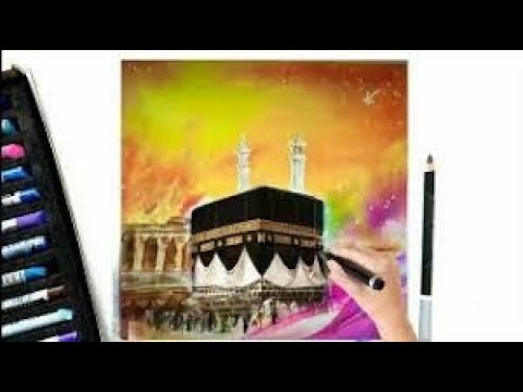 Makkah Madina Drawing easy step for kids // how to draw Makkah drawing ...