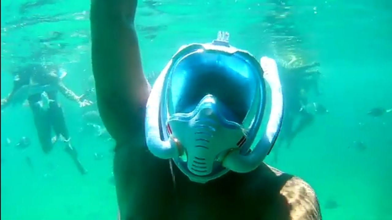 Mergulho com Máscara Full Face de Snorkel Duplo / Snorkel em Ilha Grande / Snorkelling Lagoa ...