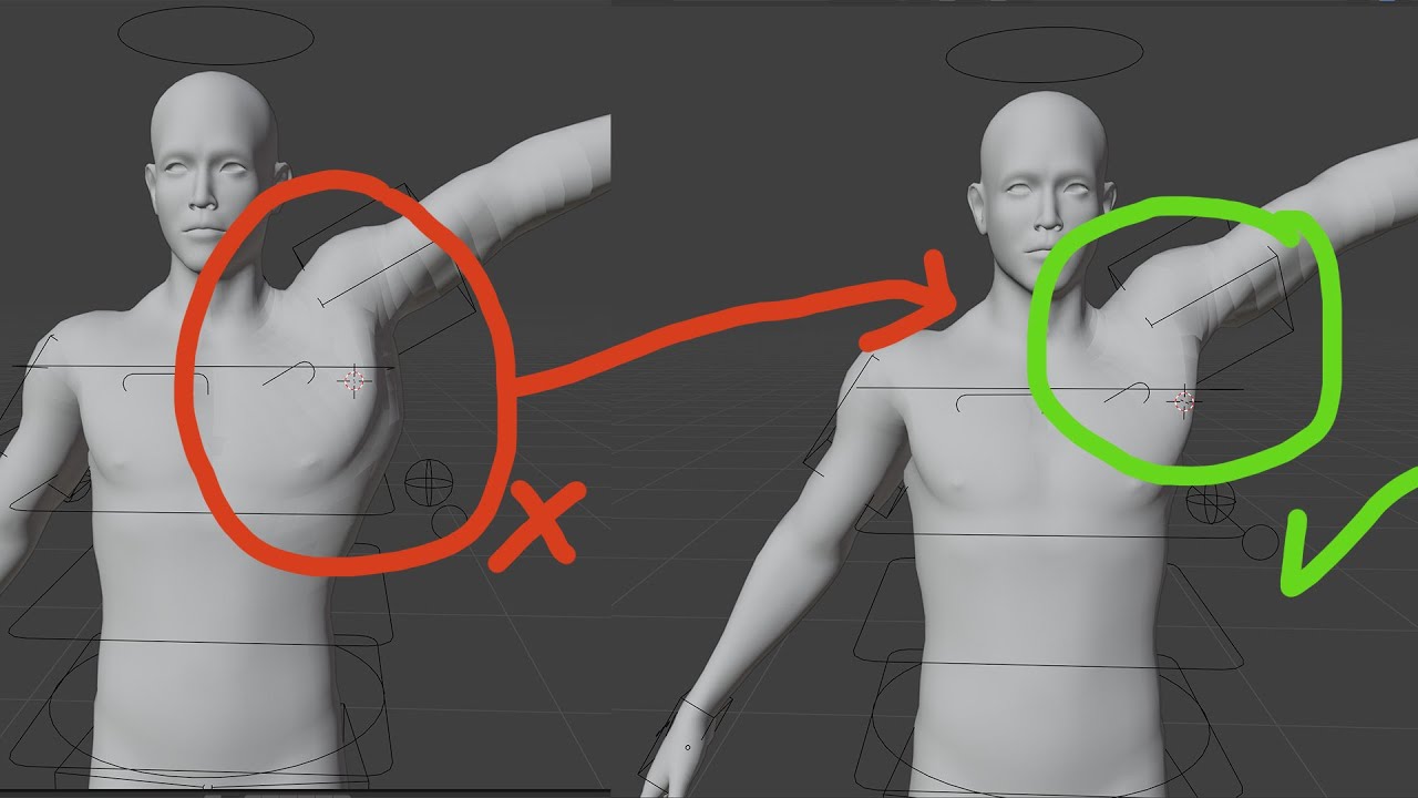 How To Fix Armpits in Blender - Rig A-Pose Characters- - YouTube