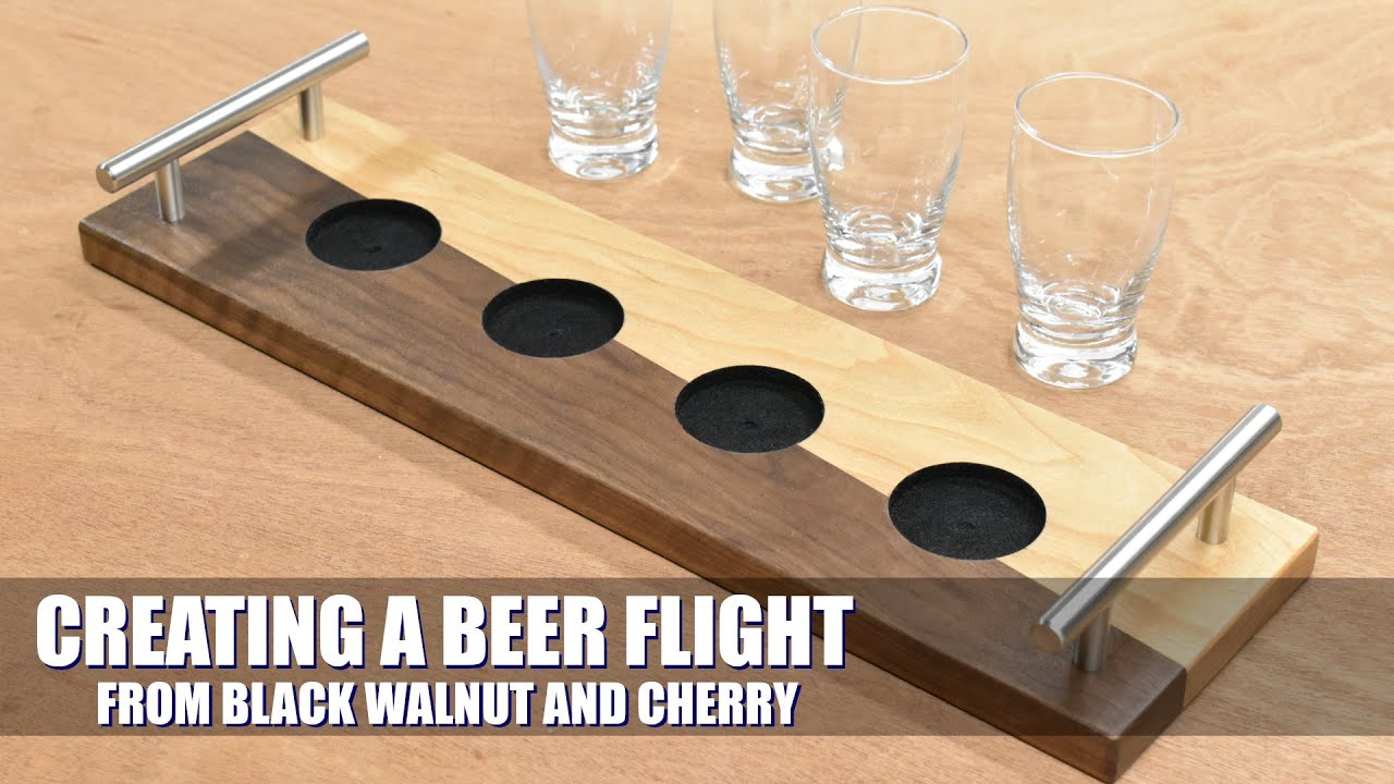 Creating a Beer Flight from Black Walnut and Cherry - YouTube