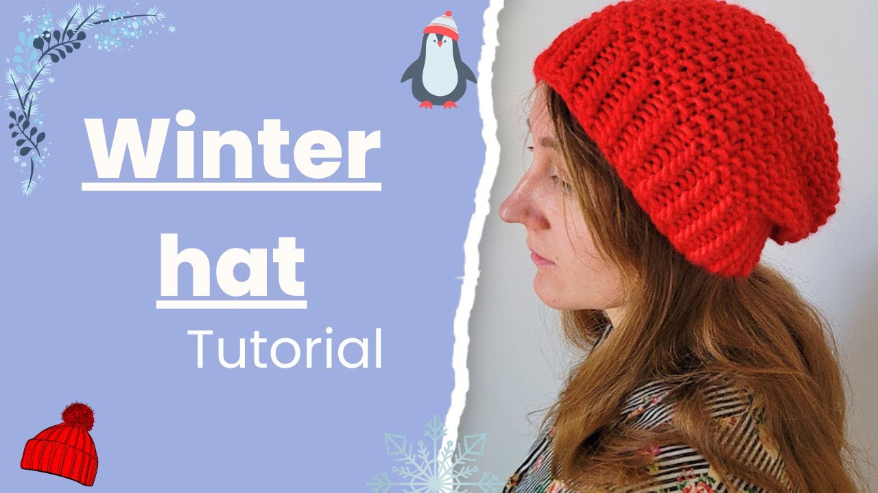 How to knit a hat? Step by step tutorial. Amelie winter hat - YouTube