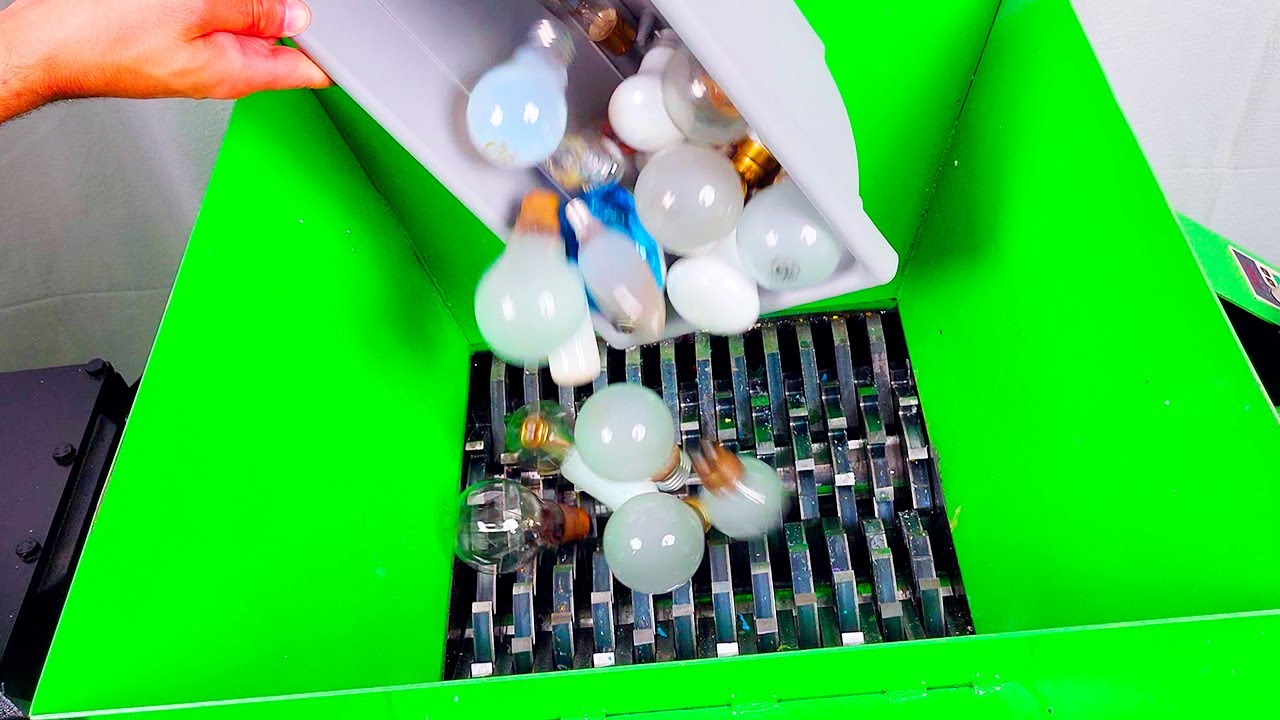 LIGHT BULBS VS SHREDDER MACHINE ! Satisfying ASMR Shredding Compilation ...