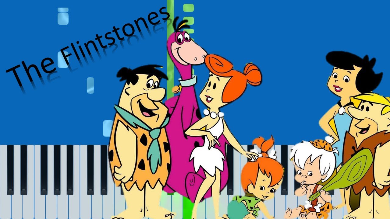 The Flintstones (Slow Easy) Piano Synthesia Tutorial - YouTube