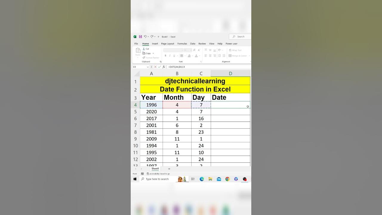 Date Function In Excel Date Formula Exceleducation Microsoftexcel Tips Tricks