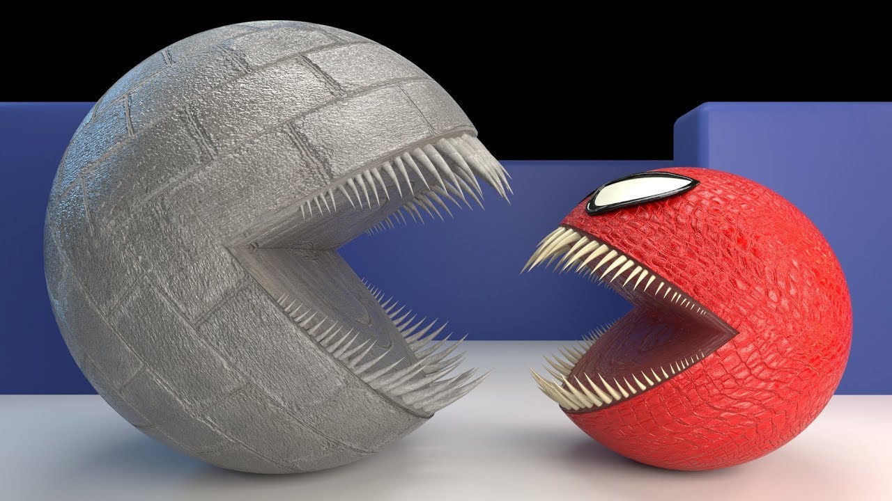 Red Monster Pacman Vs Monster Granite Pacman [The Battle Round] - YouTube