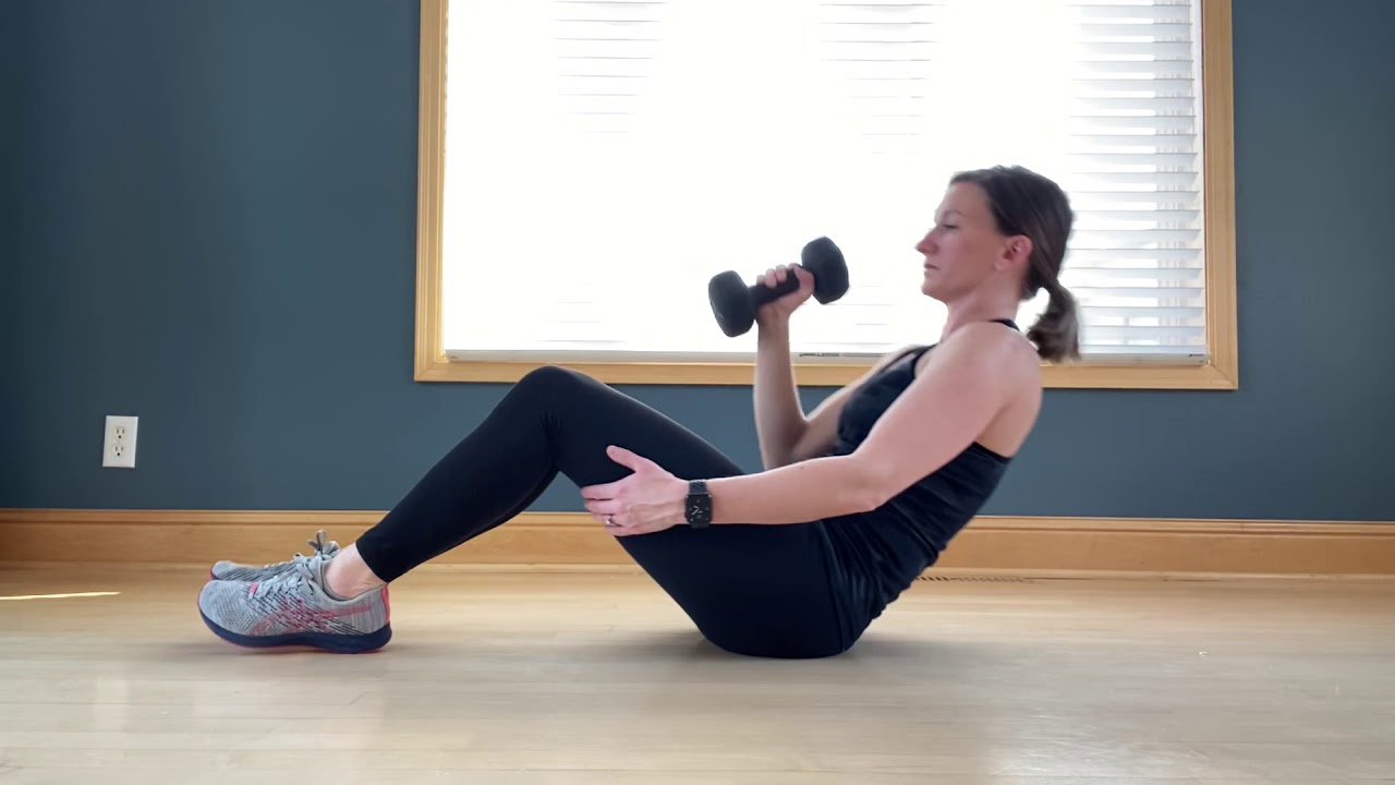 Sit up with Single Arm Shoulder Press - YouTube