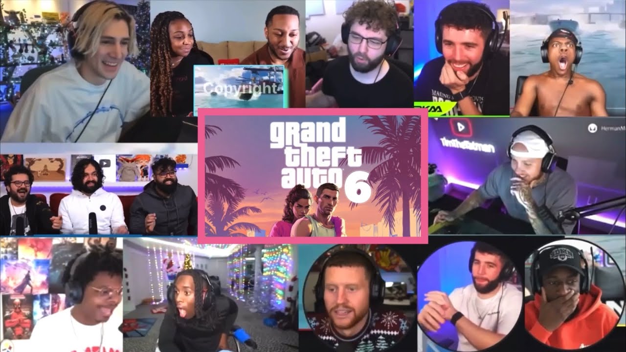 Big Streamers & YouTubers React To GTA 6 Trailer | Reaction Mashup ...