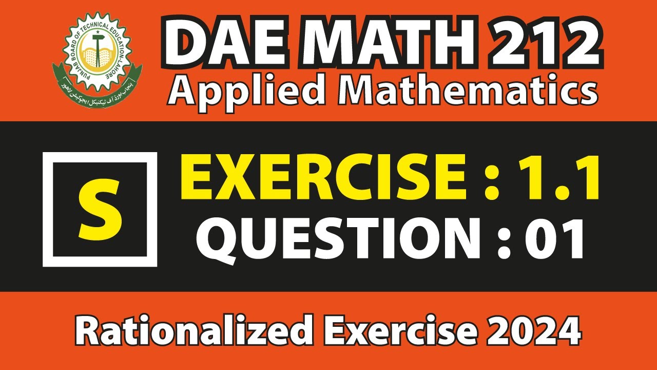 DAE MATH 212 Chapter no 1 Exercise no 1.1 Question no 1 - YouTube