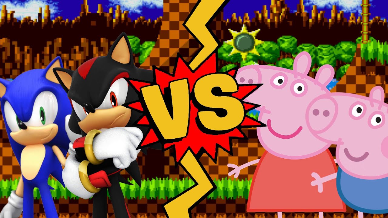 M.U.G.E.N. Battles | Sonic/Shadow vs Peppa Pig/George Pig | Sonic the ...