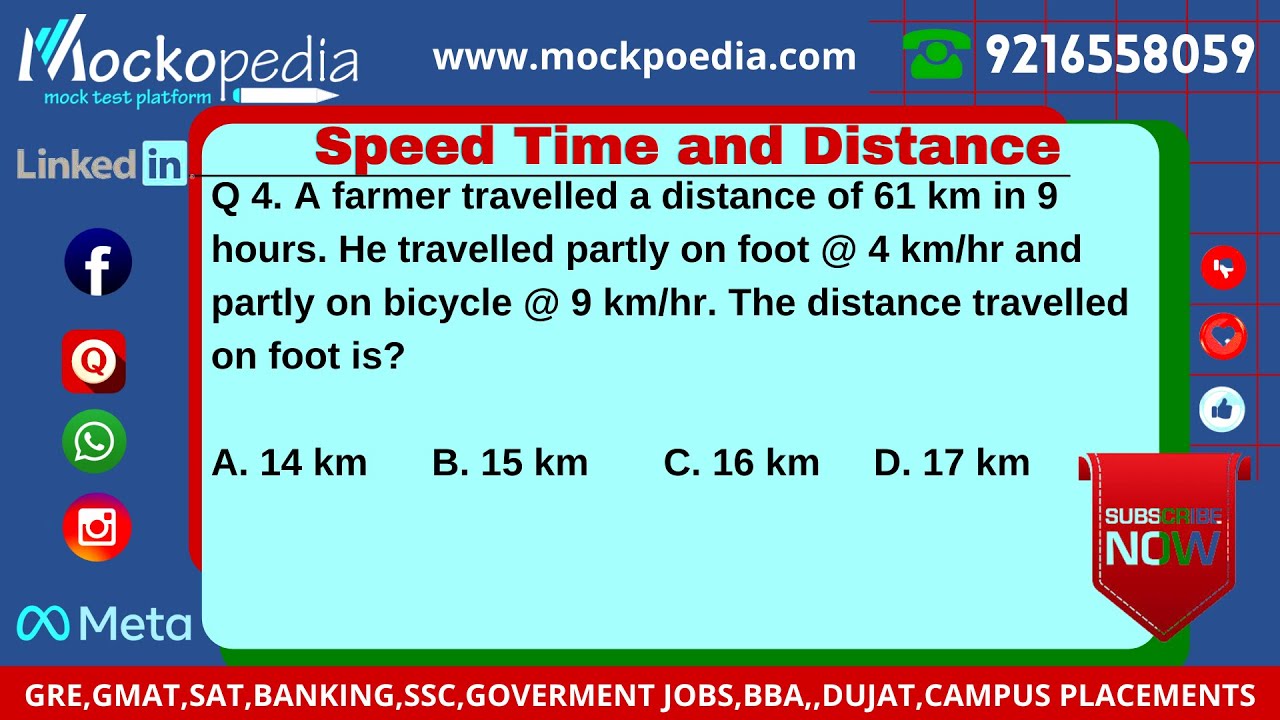 Q4 A Farmer Travelled A Distance Of 61 Km In 9 Hours He Travelled