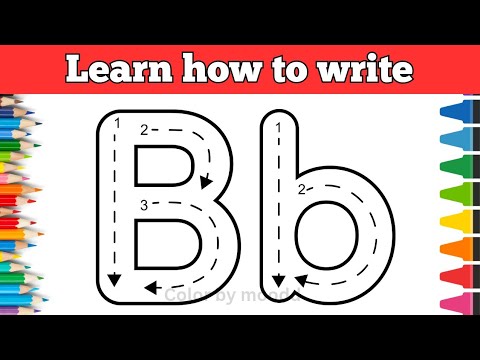 How to write letter B for preschool | How to write ABC | B for ball ...