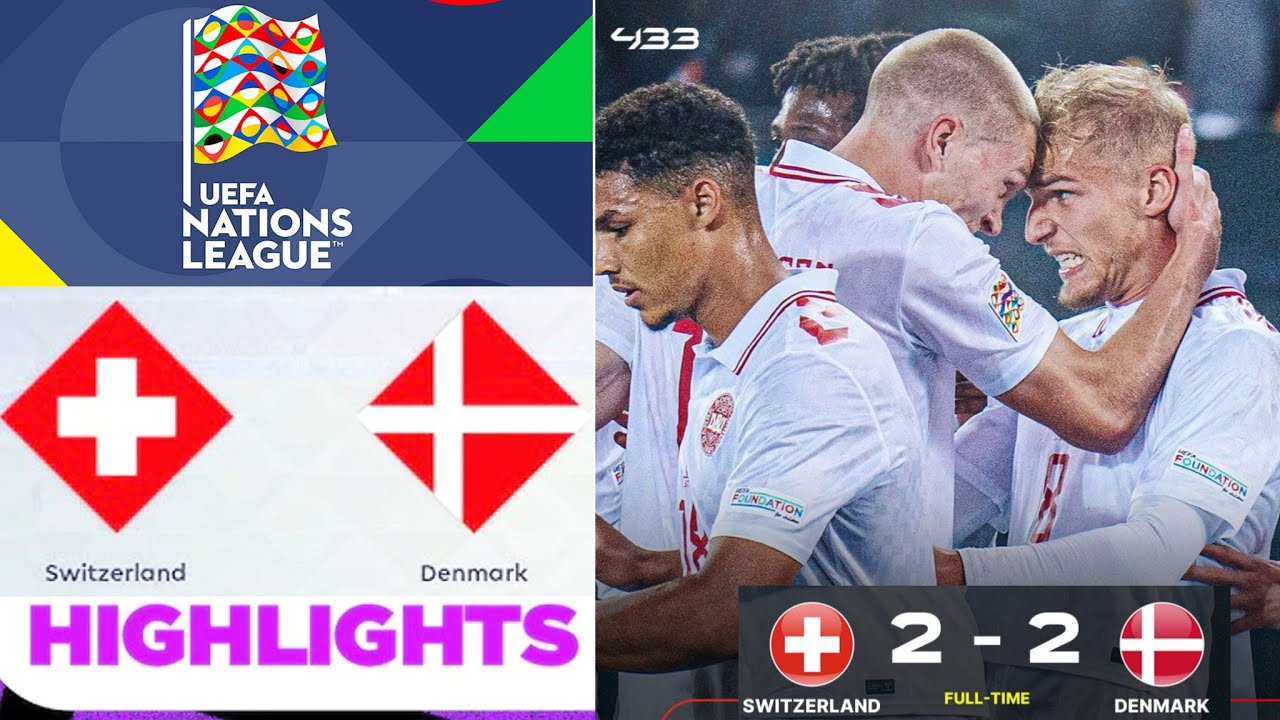 Suisse vs Danemark (2-2) Highlights | UEFA Nations League | Schweiz ...